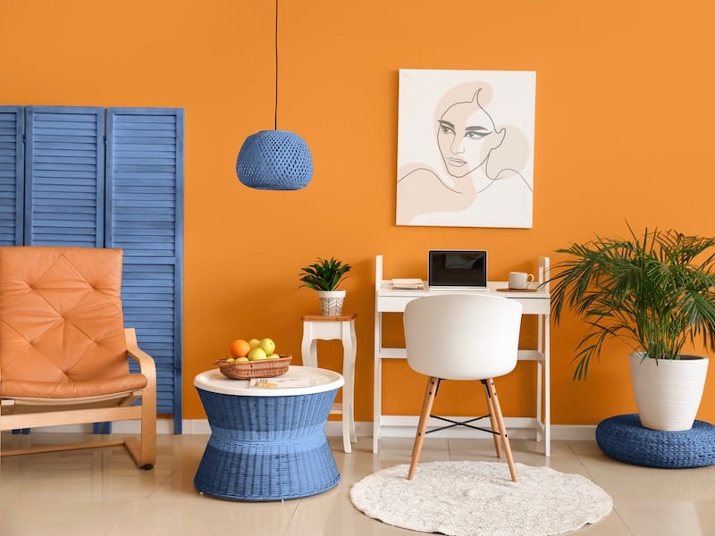 Complementary Colors Painting Interior Rooms